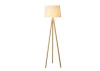 China 9W Tall Wooden Tripod Floor Lamp With Remote Floor Polished Chrome Finish for sale