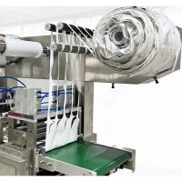 China Single Feed Automatic Pouch Filling And Sealing Machine Rotary Cutter Pillow Pouch Machine 380V for sale