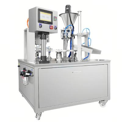 China Automatic Cup Filling And Sealing Machine Quantitative Powder Filling And Sealing Machine 2kw for sale