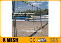 China 6 Gauge American Temp Chain Link Fence Fabric 6 Ft X 8 Ft Perimeter Patrol Panels for sale