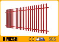 China W Section 68mm Security Metal Fencing Red Pvc Coated For Chemical Plant for sale