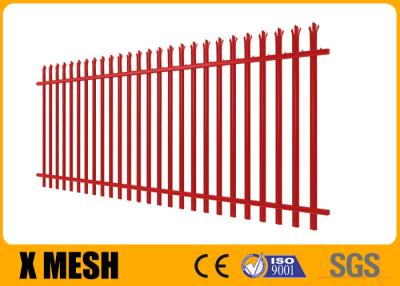 China W Section 68mm Security Metal Fencing Red Pvc Coated For Chemical Plant for sale