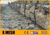 China Woven Steel 2.7mm Pvc Coated Gabion Baskets / Gabion Rock Cages for sale
