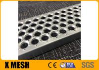 China Perforated HDG Galvanized Steel Grating Stair Tread With Securing Brackets for sale
