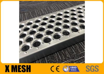 China Perforated HDG Galvanized Steel Grating Stair Tread With Securing Brackets for sale