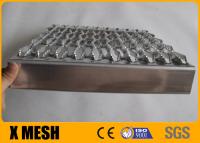 China Perforated HDG Galvanized Steel Grating Stair Tread With Securing Brackets for sale