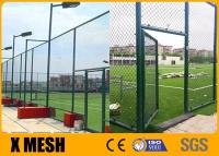 China PVC Coated Wire Mesh Diamond Cyclone Chain Link Fence 5.0m For Basketball Courts for sale