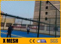 China 6FT 8FT 9 Gauge 50X50mm Diamond  Chain Link Security Fence Black PVC Coated for sale