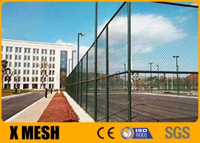 China PVC Coated Wire Mesh Diamond Cyclone Chain Link Fence 5.0m For Basketball Courts for sale