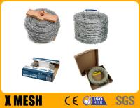 China PVC Coated Barbed Wire With 200m Length Coil Green Color For Boundary Protection for sale