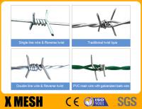 China Reverse Twist Hot Galvanized 14 Gauge Barbed Wire With 100m Long Coil High Tensile for sale