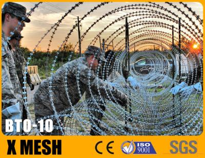 China BTO 10 Type Razor Wire With Hot Galvanized High Grade Security For itary Fields for sale