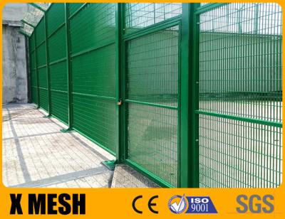 China Green Powder Coated Prison Fence With Top Y Arm And Concertina Wire For High Security Fields for sale