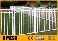 China White Aluminum Flat Top Security Metal Fencing 6 Point Welds for sale