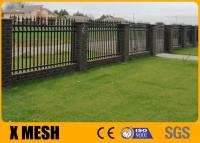 China itary Bases Cross Resistance Ornamental Garden Gates Black Color Vinyl Coated 3.0m High for sale