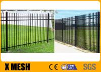 China itary Bases Cross Resistance Ornamental Garden Gates Black Color Vinyl Coated 3.0m High for sale
