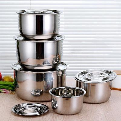 China Factory Best Selling 5 Pieces Pots Set Stainless Steel Cooking Pot Set Cookware Sets With Lid for sale