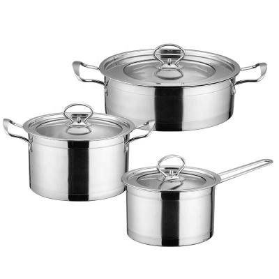 China New Design Cooking Set 6 Piece Kitchen Cookware 18/8 Stainless Steel Pans And Pots Set for sale