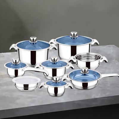 China Multifunction Cooking Pots Stainless Steel Sets Cookware Pot And Pans Cookware Set With Thermometer for sale