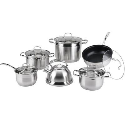 China High Quality Restaurants Cookware Set Non Stick Stainless 12pcs Cookware Set Cooking Pot Set for sale