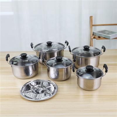 China American style 5pcs cookware set kitchen nonstick cooking pot with glass lid for sale