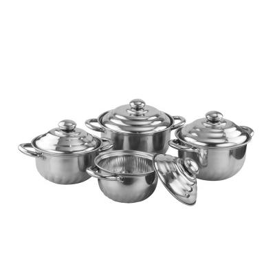 China 3pcs stainless steel cookware set 16cm 18cm 20cm pot for kitchen for sale