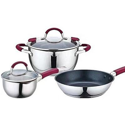 China 5pcs Non Stick Cookware Set Kitchenware Stainless Steel Cooking Pot OEM for sale