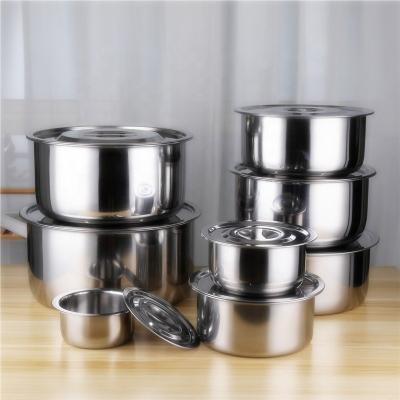 China Hot sale 5pcs stainless steel 410 stock pot cooking pot set with lid for sale