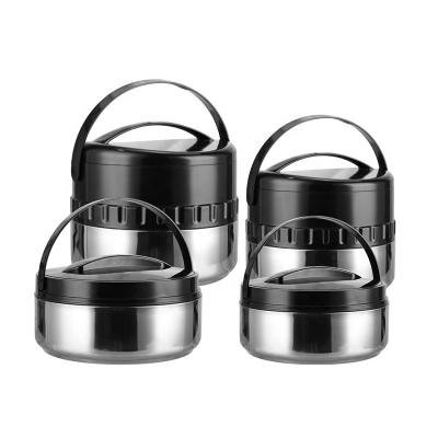 China Round Shape Stainless Steel 201 Lunch Box 4pcs Thermal Cooking Stock Pot Set for sale