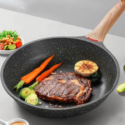 China High Quality Cookware Cooking Pot Maifan Stone Flat Bottom Frypan Non Stick Induction Frying Pan for sale