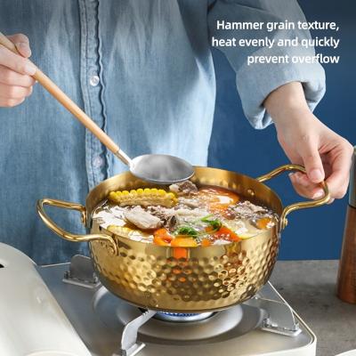 China Wholesale Silver Korean Cookware Sauce Pot Stainless Steel 430 Soup Pot  With Stainless Steel Handle for sale