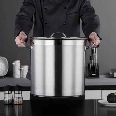 China Multi-function Silver Cooking Pot Large Capacity Stainless Steel Soup & Stock Pots Heavy Duty Cooking Pot for sale