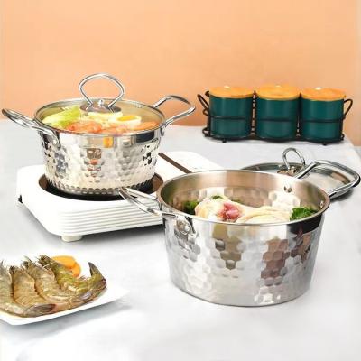 China Amazon Top Seller Kitchen Cooking Ware Induction Stainless Steel 304 Korean Cookware Soup Pot for sale