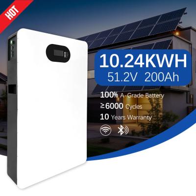 China 48V 10kWh LiFePO4 Powerwall Battery for Home Solar Systems - 51.2V 100Ah/200Ah with 10-Year Warranty for sale