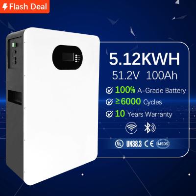 China 51.2V LiFePO4 Solar Battery Storage System 5.12kWh-10.24kWh Capacity with 10-Year Warranty for Off-Grid Home Power for sale