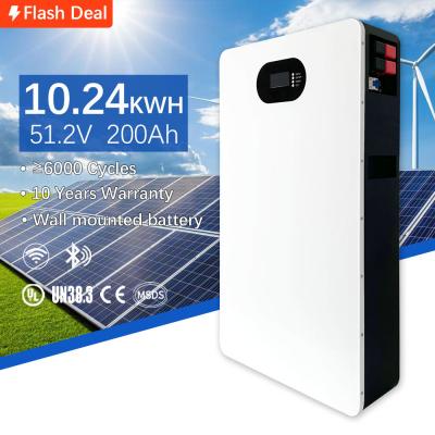 China 51.2V LiFePO4 Lithium Battery 5.12kWh-10.24kWh Capacity for Solar Energy Storage Systems for sale