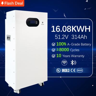 China 48V 15kWh LiFePO4 Solar Battery System - 16.08kWh Capacity, 200A Max Current, Stackable Home Energy Storage for sale