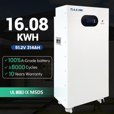 China 51.2V 314Ah LiFePO4 Solar Battery Pack - 16.08 kWh Home Energy Storage System with 6000 Cycle Life for sale
