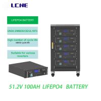 China 51.2V 100Ah Lithium Ion Stackable Rack Battery Storage Solar System 5.12KWH 6000 Cycle Life for sale