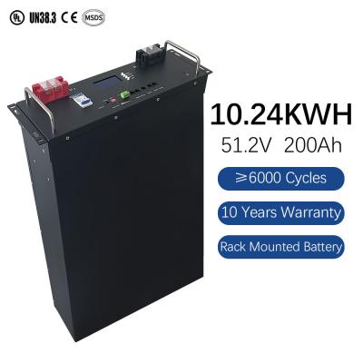 China 51.2V 200Ah 10kWh LiFePO4 Solar Battery System for Home Energy Storage with 8000+ Cycle Life for sale