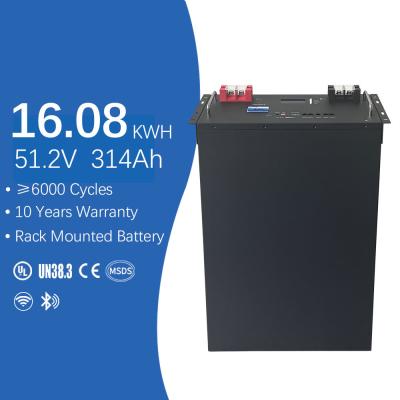 China 16kWh 10kWh LiFePO4 Solar Battery System 51.2V 100Ah-400Ah for Off-Grid Homes and Cabins for sale