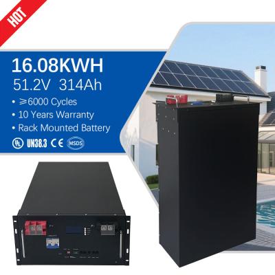 China 48V 314Ah 15kWh LiFePO4 Solar Battery with 8000+ Cycle Life for Off-Grid Power Systems for sale