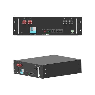 China 48V 200Ah Rack Mounted LiFePO4 Lithium Ion Battery for Solar System with RS232 Communication for sale