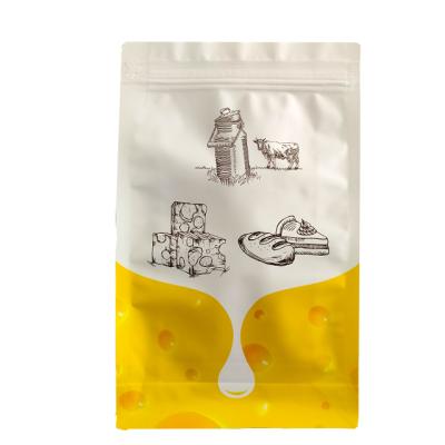 China ECO Safety Children's Zipper Food Bag Food Grade Aluminum Foil Cheese Bag Customizable Eight Sided Sealed Zipper Bag for sale