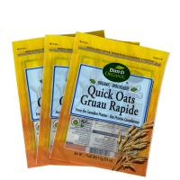 China Custom Printed Food Grade Reusable Zipper Mylar Bags Recyclable  Stand up Quick Oats Packaging Bags With Transparent Window for sale