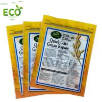 China Custom Printed Food Grade Reusable Zipper Mylar Bags Recyclable  Stand up Quick Oats Packaging Bags With Transparent Window for sale