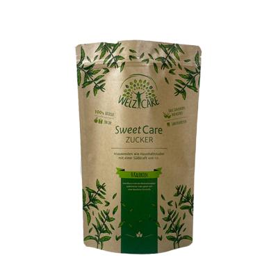 China Custom Capacities and Logo Kraft Paper Bag With Window and Zipper Manufacturer for Food Nut Flour Tea Rice Powder Cookies for sale