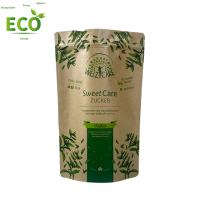 China Custom Capacities and Logo Kraft Paper Bag With Window and Zipper Manufacturer for Food Nut Flour Tea Rice Powder Cookies for sale