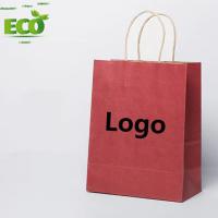China Custom Printing Biodegradable Restaurant Personalised Gift Twisted Handles Shipping Bag Brown and White Kraft Paper Bag for sale
