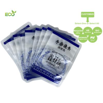China Eco-Friendly Custom Printed Mylar Bags 3-Side Poly with Zip Lock and Frosted Plastic Zipper for Milk and Jelly Packaging for sale